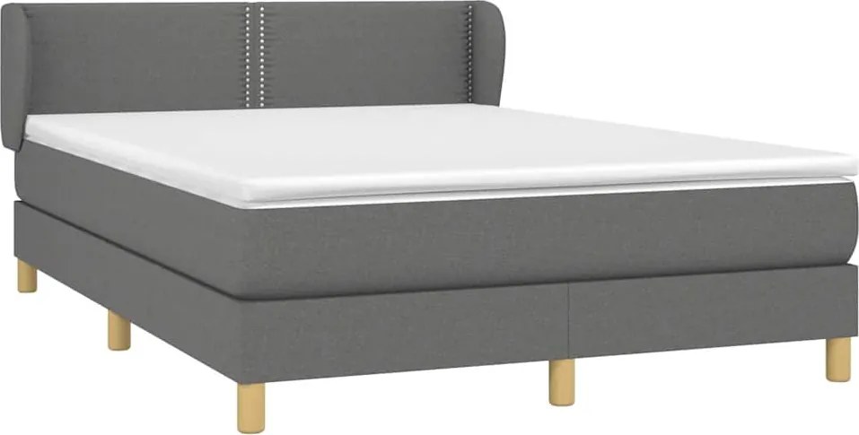 Box spring postel s matrací tmavě šedý 140 x 190 cm textil 3126718