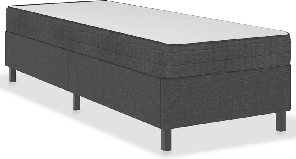 Postel boxspring šedá textil 100 x 200 cm 287462