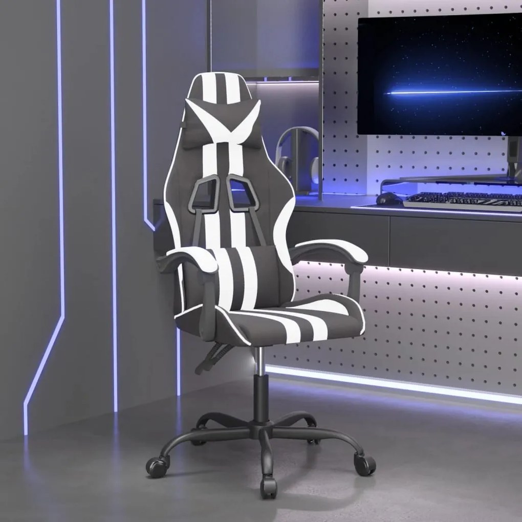 Herní židle černá a bílá umělá kůže 3143823