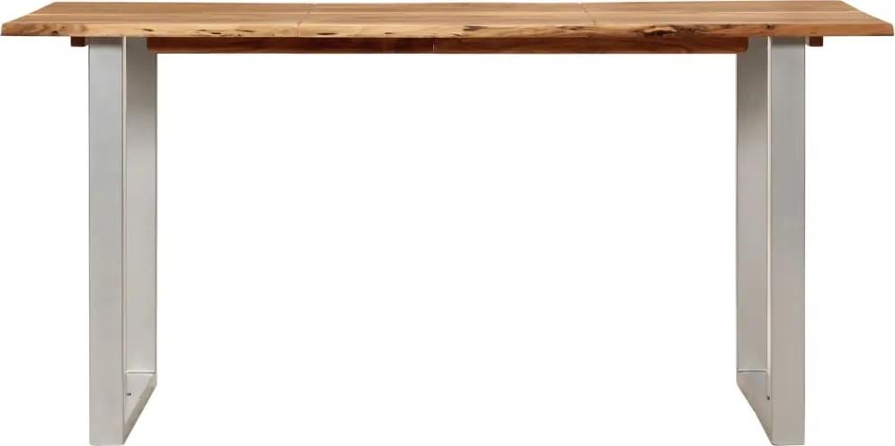 vidaXL Jídelní stůl 154x80x76 cm masivní akáciové dřevo [286477] Barva: Stříbrná
