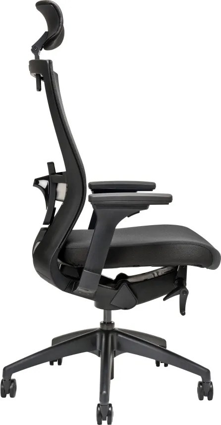 Office Pro Kancelářská židle na kolečkách MERENS SP – s područkami a koženou opěrkou hlavy Zelená BI 203