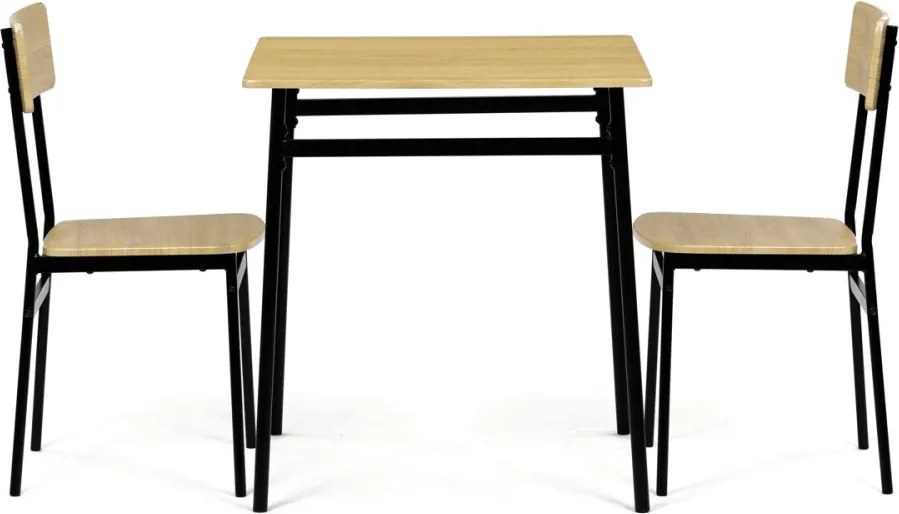 Set jídelní (1+2), MDF, dekor divoký dub, černý kov hnědá