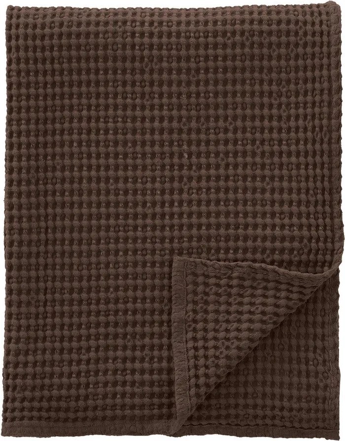 Tmavě hnědá bavlněná deka 150x200 cm Jaipur Chunky Waffle – Pineapple Elephant