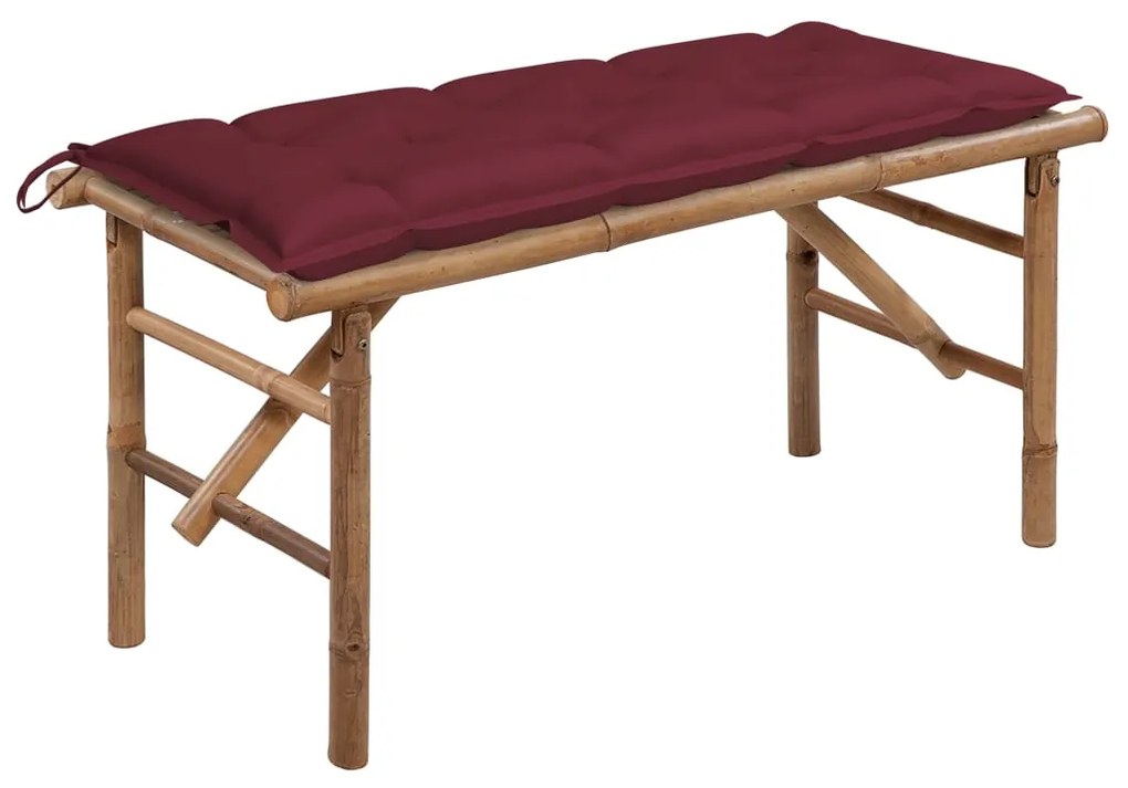 Skládací zahradní lavice s poduškou 118 cm bambus 3063873