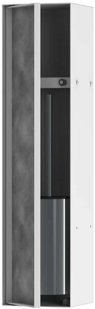 Hansgrohe XtraStoris Rock - Podomítkový box na WC štětku, s policí, matná bílá 56060700