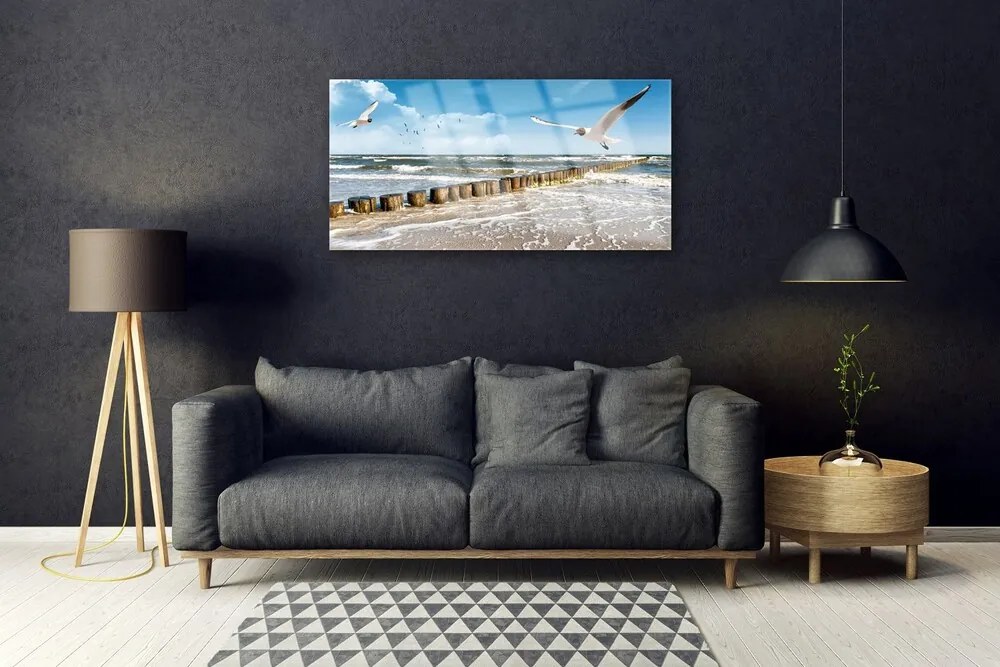 akrylový obraz Racci Moře Krajina 100x50 cm