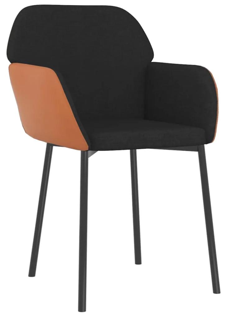 Jídelní židle 2 ks černé textil a umělá kůže - Default Title
