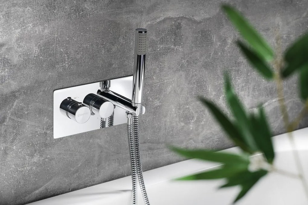 Sapho, RHAPSODY podomítková sprchová termostatická baterie včetně ruční sprchy, 2 výstupy, chrom, 5508