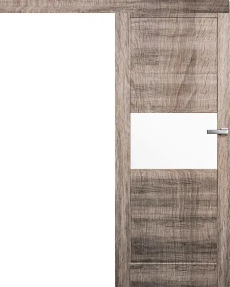 posuvné interiérové dveře na stěnu vasco doors TEO model 3 Průchozí rozměr: 70 x 197 cm, Orientace dveří: Levé dveře, Dekor: Dub Santa