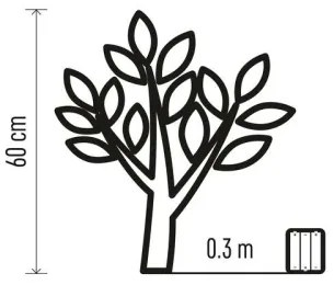 LED dekorace EMOS DCTW08 ZY2135 větvičky s perlami 3xAA teplá bílá s časovačem