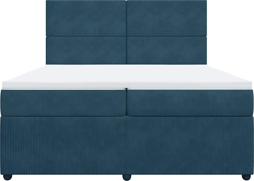 Box spring postel s matrací modrá 200 x 200 cm samet 3294728