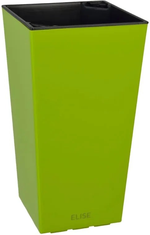 Matný hráškově zelený květináč vhodný i do exteriéru Gardenico Elise, výška 46 cm