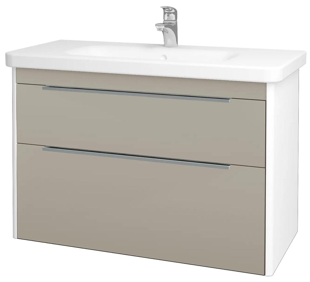Dřevojas Koupelnová skříň ENZO SZZ2 100 Varianta: L01 Bílá vysoký lesk / D06 Ořech