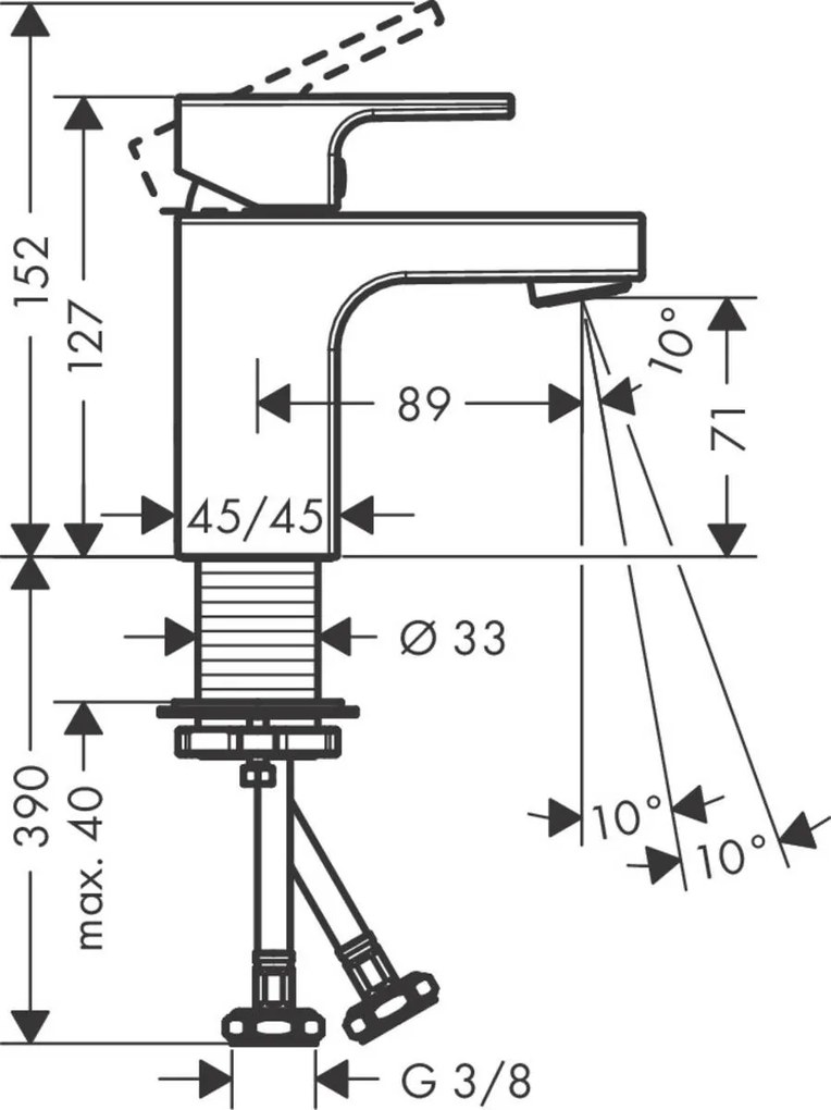 Hansgrohe Vernis Shape, umyvadlová baterie, EcoSmart, chromová, 71567000