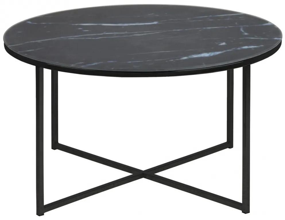 Konferenční stolek Venice 80 cm, sklo, černá