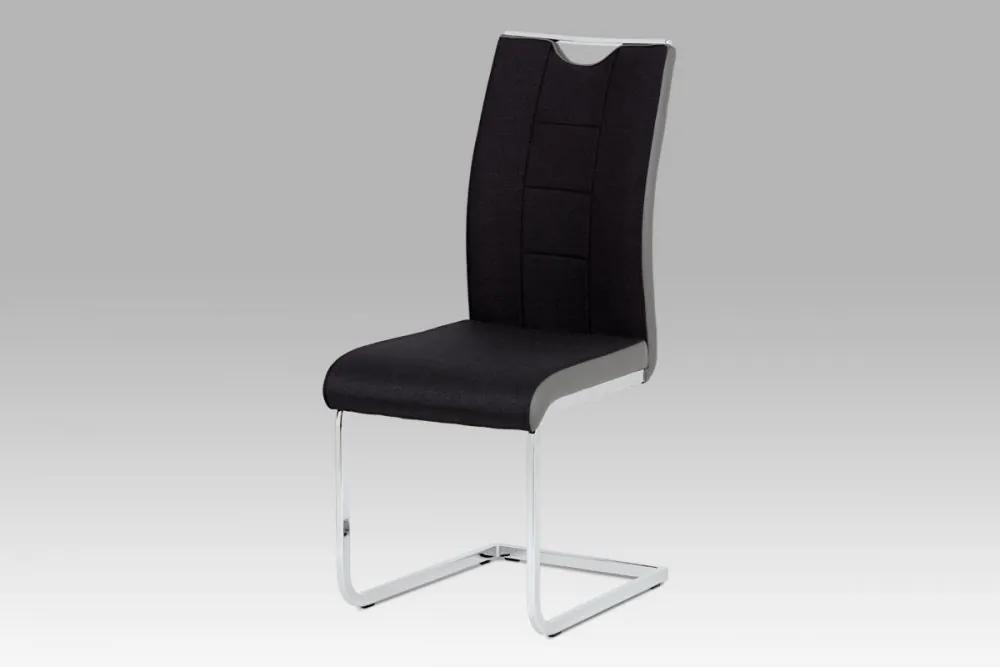Jídelní židle chrom / černá látka + šedá koženka DCL-410 BK2 Autronic