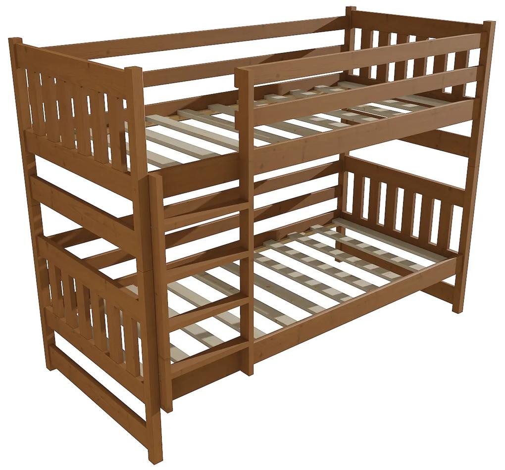 Vomaks Patrová postel PP 021 Rozměr: 80 x 200 cm, Barva: surové dřevo, Prostor mezi lůžky: 80 cm