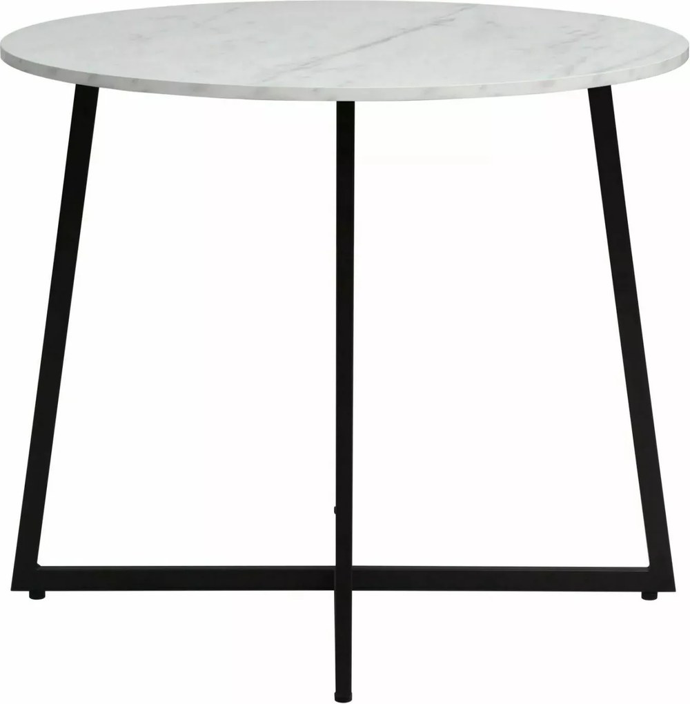 Jídelní stůl Luna 90 cm bílý mramor/černý