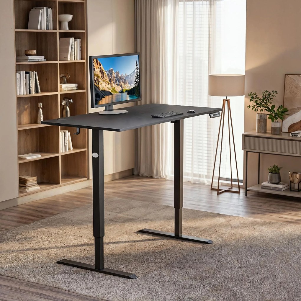 Elektrický psací stůl 120 x 60 cm Lerici - černý