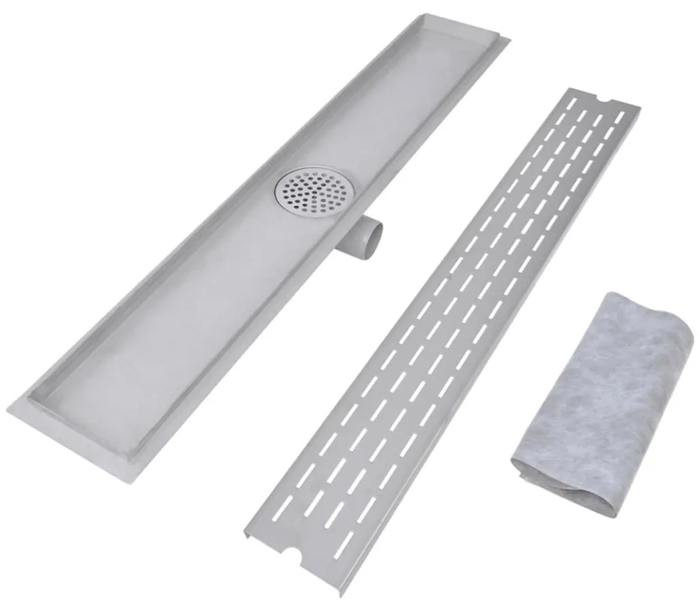vidaXL Marketos Rovný sprchový odtokový žlab 2 ks linky 830x140mm nerezová ocel