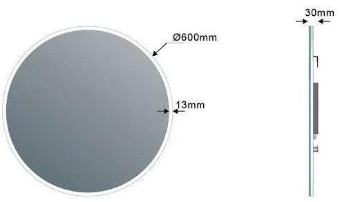 Sapho Viso Zrcadlo kulaté s LED osvětlením, 60 cm, VS060