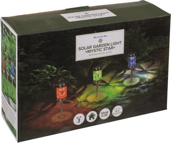 Sada LED zahradních lamp Mystic Star 39 cm 3 ks