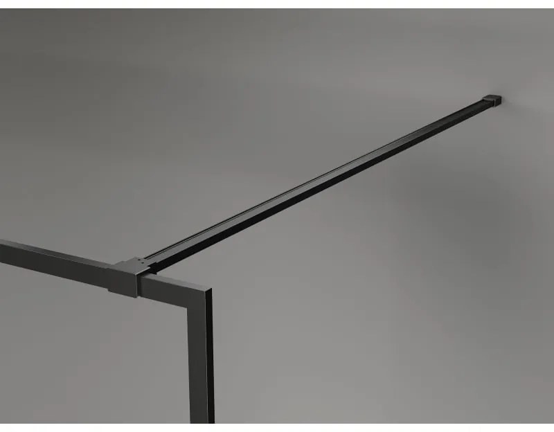Mexen Kioto-F, sprchová zástěna s rámem 125 x 202 cm, 8 mm čiré sklo, černý profil, 800-125-104-70-00