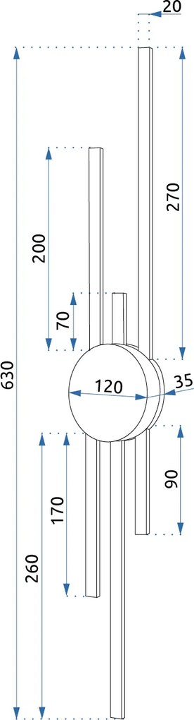 Toolight Toolight, LED nástěnné svítidlo 27W, 2500lm, 4000K, APP1437-W, černá-zlatá, OSW-07685