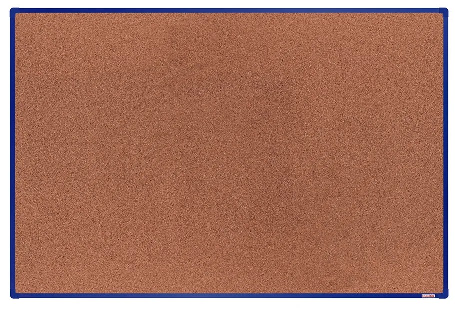 Korková nástěnka boardOK v hliníkovém rámu, 1800 x 1200 mm, modrý rám
