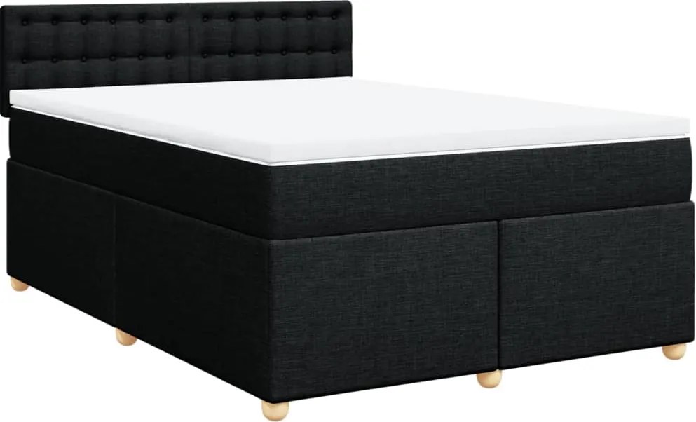 Box spring postel s matrací černá 160x200 cm textil 3286747