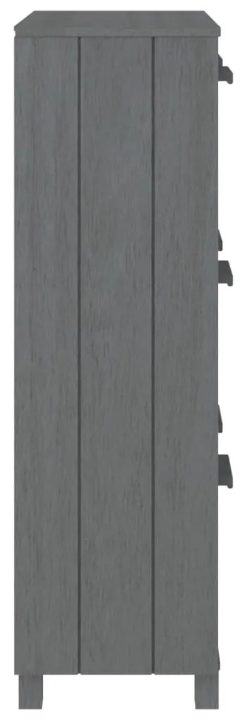 Botník HAMAR tmavě šedý 59,5 x 35 x 117 cm masivní borovice - Default Title