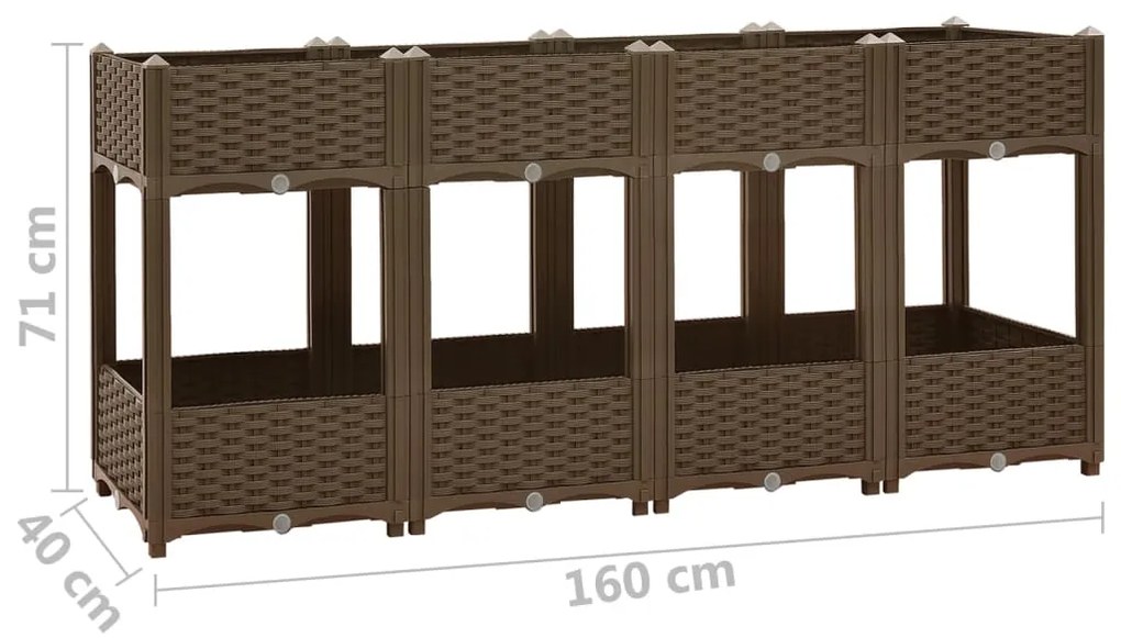vidaXL Marketos Vyvýšený záhon 160 x 40 x 71 cm polypropylen