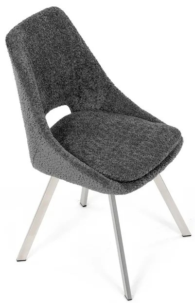 Jídelní židle, šedá, látka bouclé, DCL-W1174 GREY2
