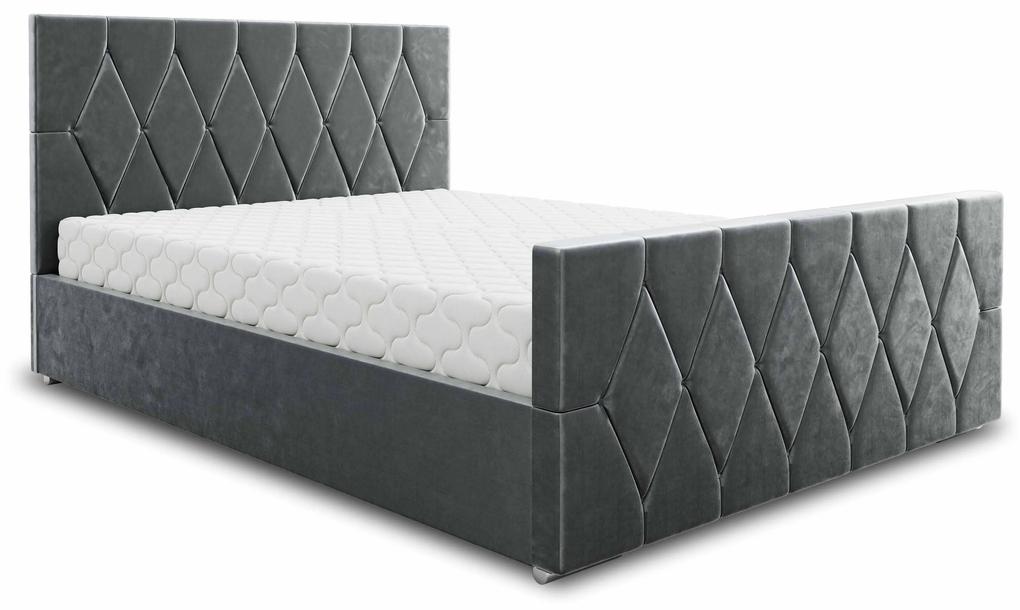 Manželská postel 180 cm Alex (šedá) (s roštem a úložným prostorem). 1046779