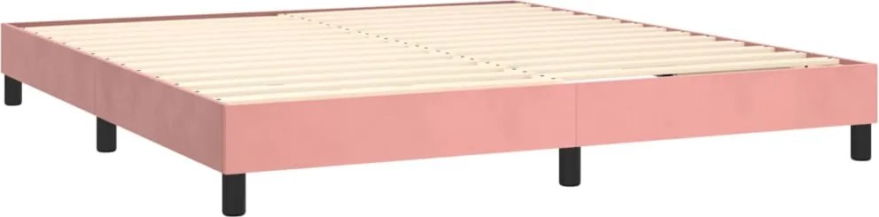 Box spring postel s matrací růžová 160x200 cm samet 3141436
