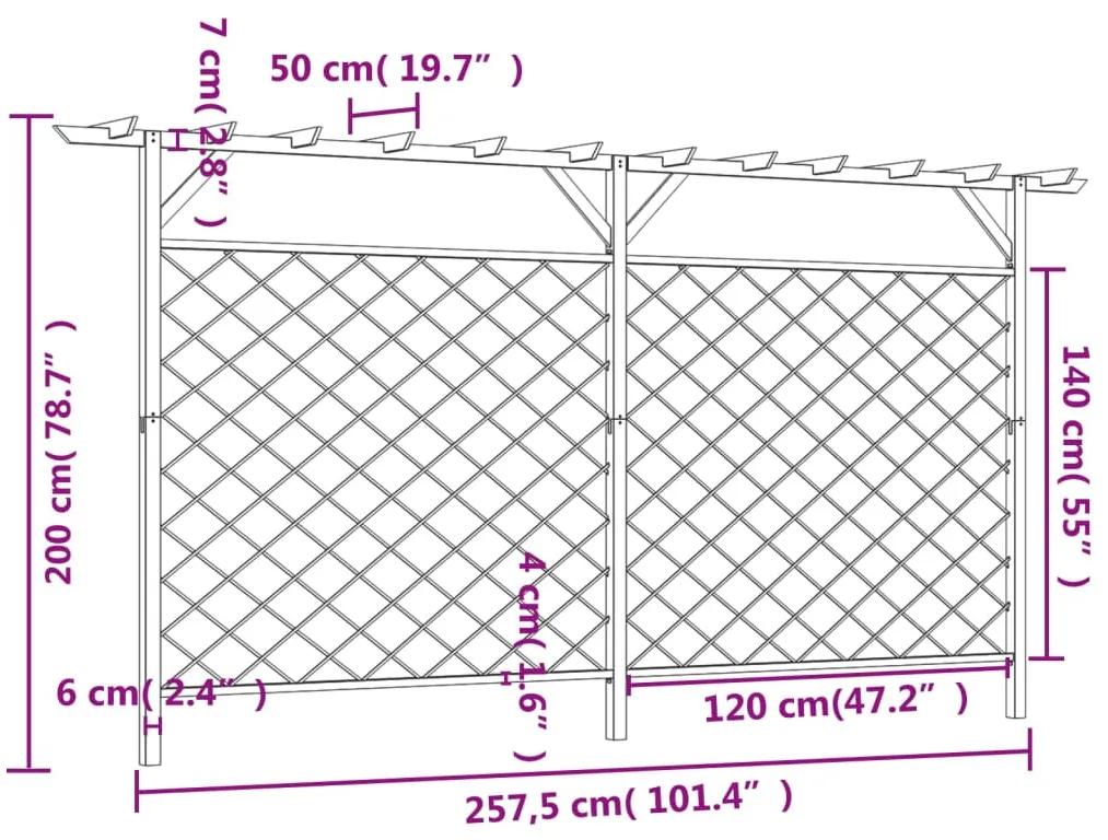 Zahradní mřížkovaný plot s pergolou dřevo - Default Title