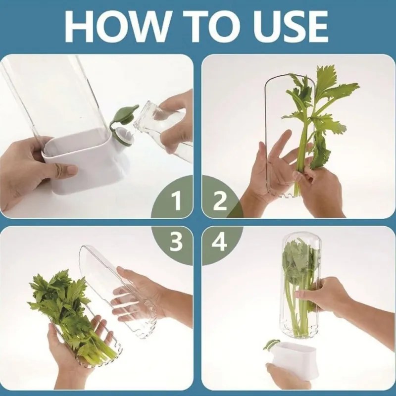 Flamenco Mystique Nádoba na uskladnění čerstvých bylinek a zeleniny v lednici POJ09 - ideální pro máty a bylinky