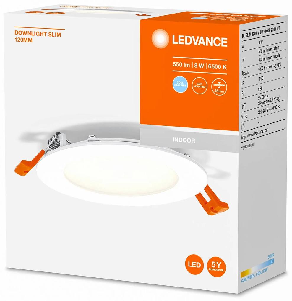 LEDVANCE Recess Slim LED vestavné svítidlo Ø12cm 6500K