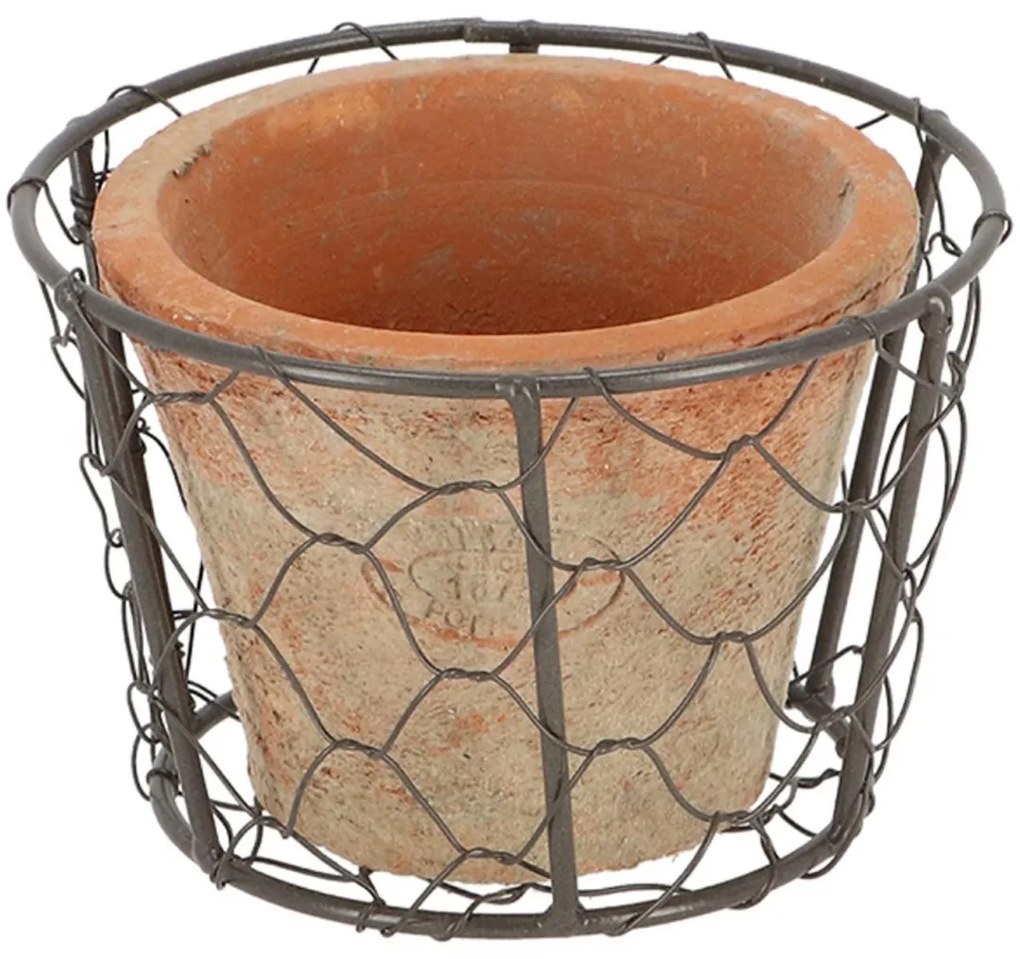 KERAMICKÝ KVĚTINÁČ RUSTIC 8X12 CM CIHLOVÁ