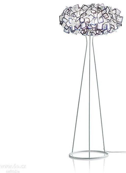 Slamp Clizia floor, stojací designová lampa z Opalflexu s fialovým okrajem, 3x12W E27, výška 155cm