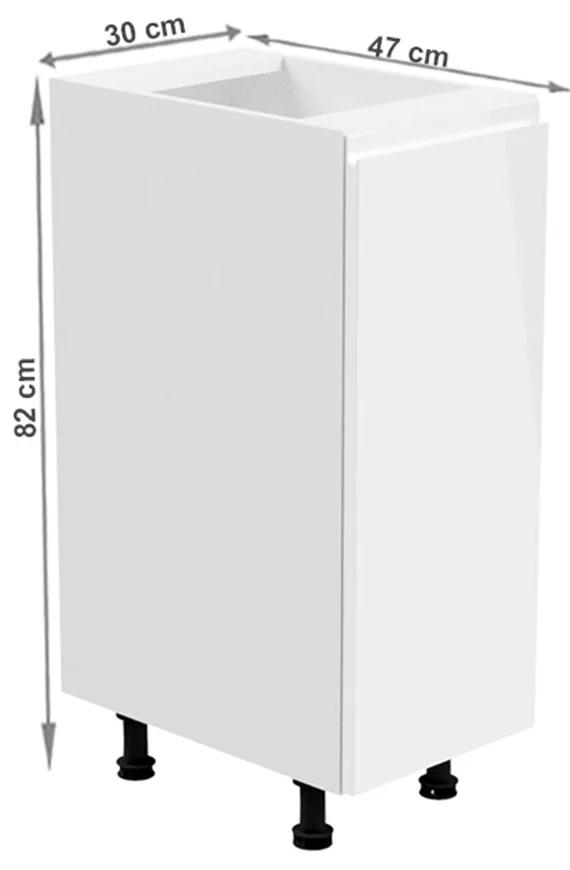 Dolní kuchyňská skříňka D30 Aurellia (bílá + lesk bílý) (P). 1015745