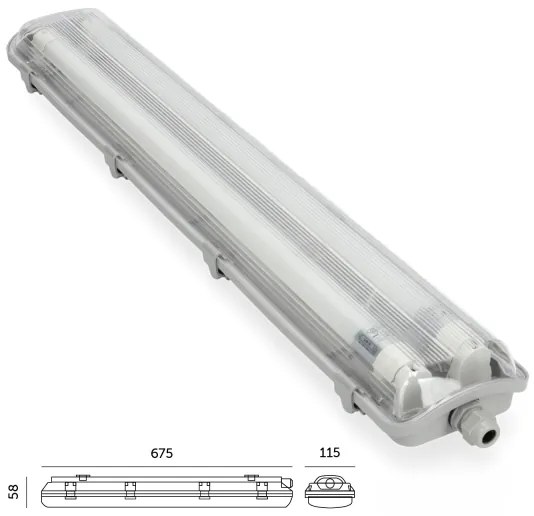 Brilagi -LED Tech. zářivkové svítidlo OPTIMA T8 2xG13/9W/230V 4000K IP65 67,5 cm