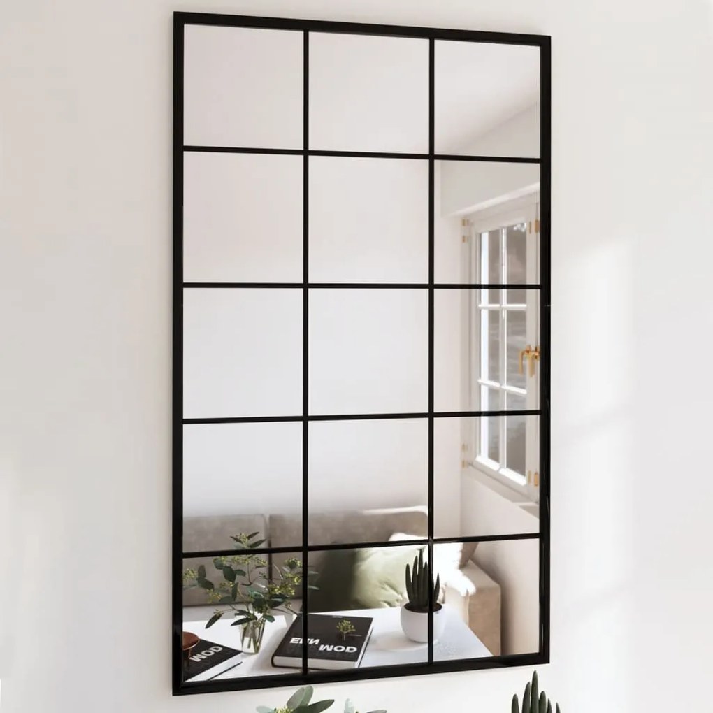 Nástěnná zrcadla 2 ks černá 100 x 60 cm kov 3189035
