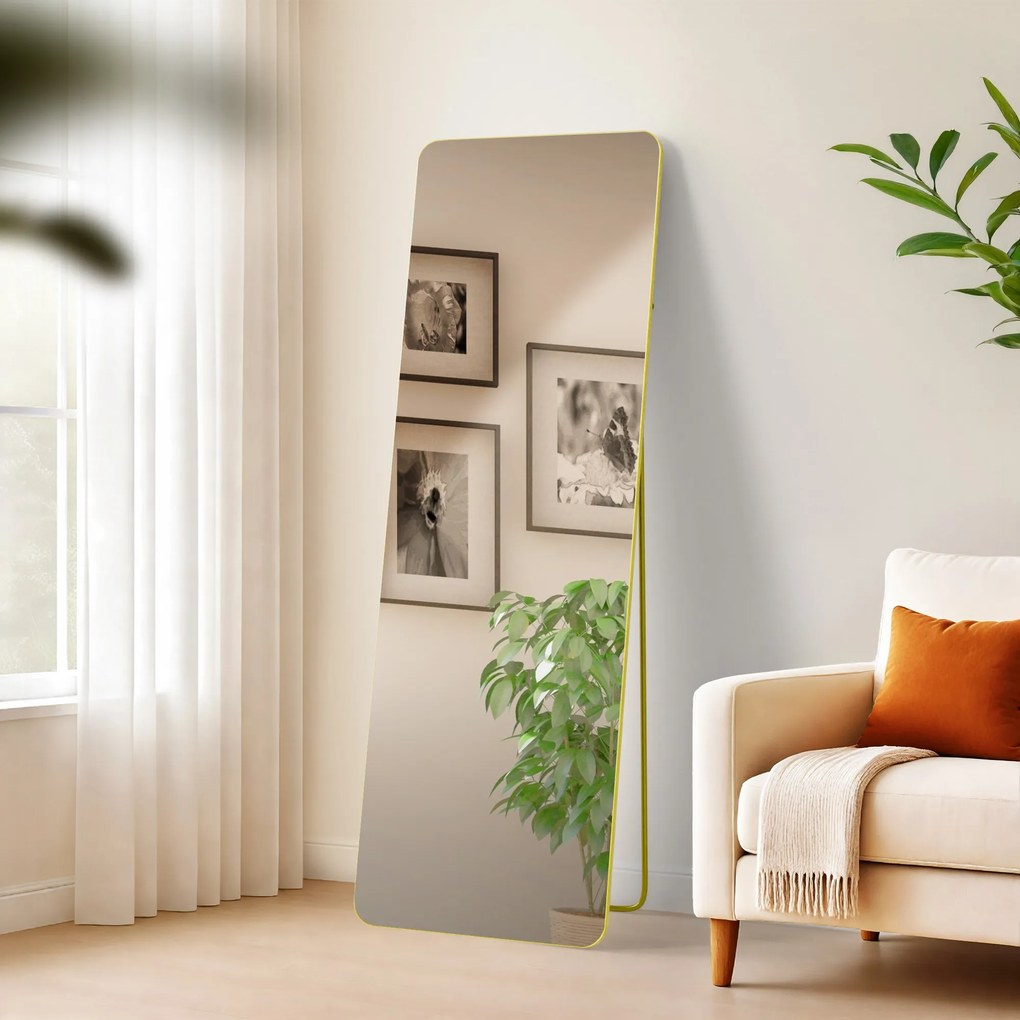 Zrcadlo Gurnee 150x50 cm – zlatá lesklá