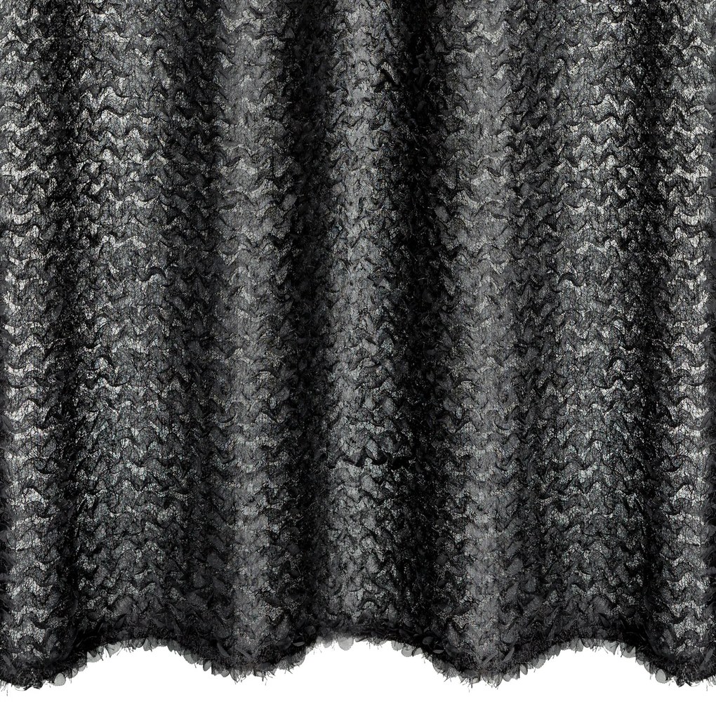 ZÁVĚS NA KROUŽCÍCH TIFFANY 135X250 CM ČERNÁ