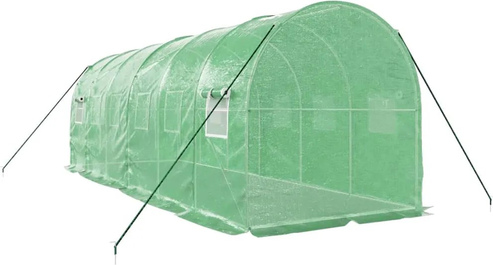 Skleník s ocelovým rámem zelený 12 m² 6 x 2 x 2 m 3188018