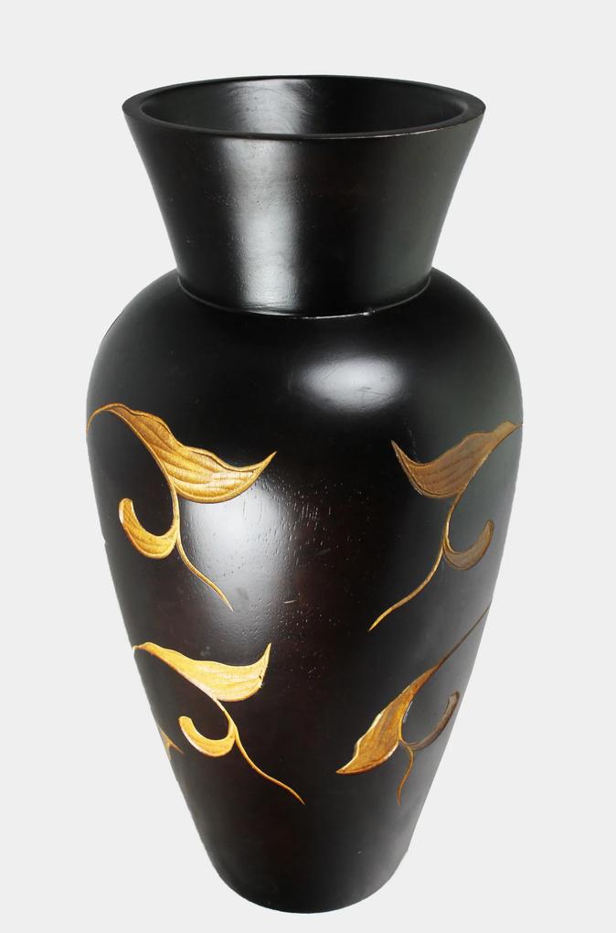 Dřevěná váza 40,5 cm Thajsko ruční řezba