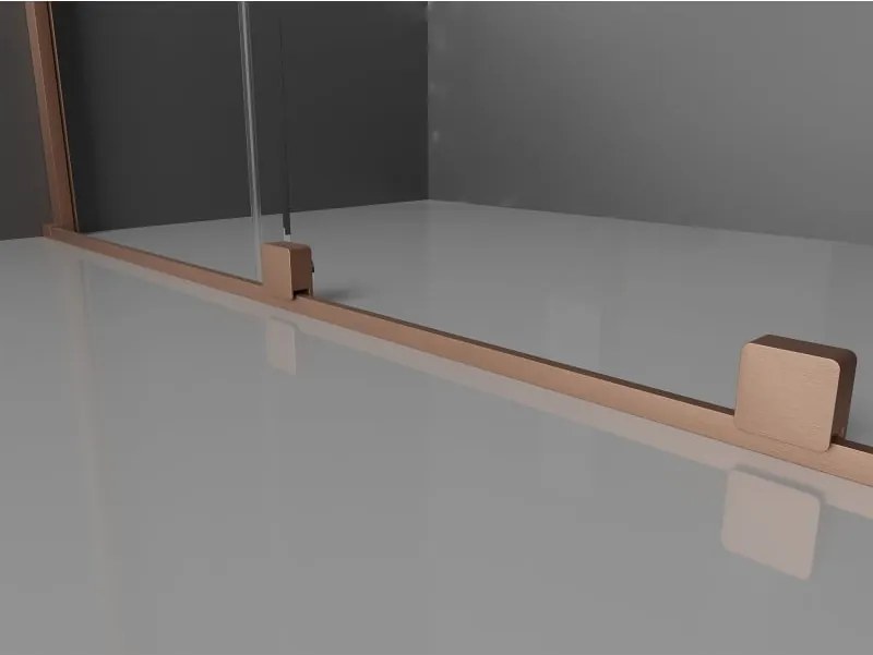 Mexen Velar L posuvné sprchové dveře 90 cm, transparentní, kartáčovaná měď - 871-090-003-01-65
