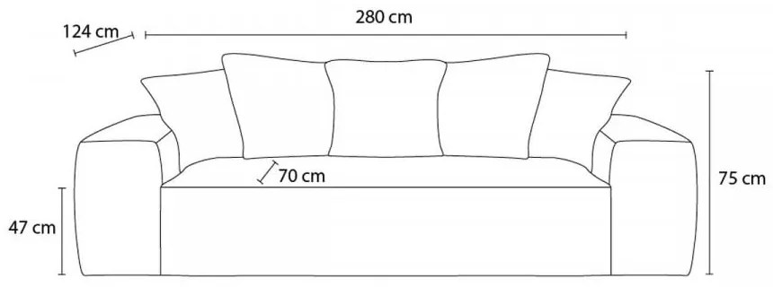 Světle růžová manšestrová pohovka 280 cm Voltaire – Bobochic Paris