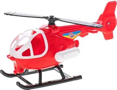 Vrtulník červený 25 cm / Otevírací kabina / Plast / od 3 let